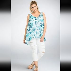 torrid | Tops | Torrid Plus Size 2 Blue Paisley Print Sheer Chiffon ...